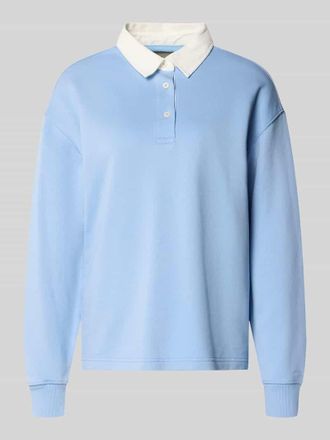 GANT Longsleeve mit Polokragen und kurzer Knopfleiste