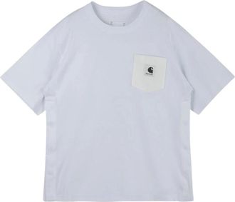 sacai Femme, Tops, Blanc, Taille: 42 FR T-shirt en jersey de coton