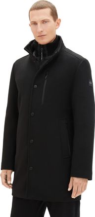 Tom Tailor Herren 1037349 2-in-1 Wollmantel mit integrierter Innenjacke, 29999-Black, XXL