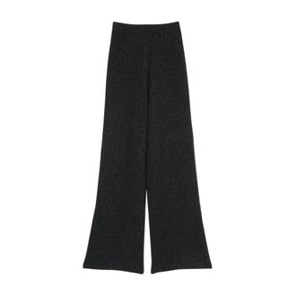Twinset Ausgestellte Gerippte Wollmischungshose - - Trousers - Damen - Grau - XS
