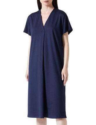 Seidensticker Damen Regular Fit Blusenkleid Kurzarm Kleid, Dunkelblau, 34