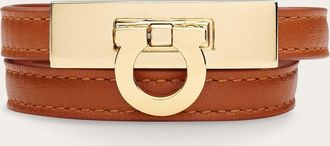 Ferragamo Damen Gancini Doppel-Armband (18cm) Braun
