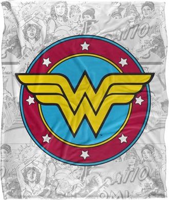 DC Comics Wonder Woman Comic Logo Silky Touch Super Soft Throw Blanket 152 X 127 cm