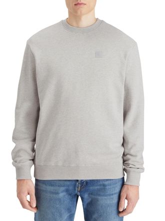 Scotch & Soda Herren Essential Badge Logo Crewneck Sweatshirt, Grey Melange, XXL