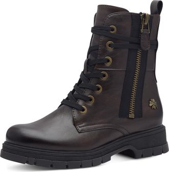 Marco Tozzi by Guido Maria Kretschmer Damen Stiefeletten zum Schnüren aus Kunstleder mit Reißverschluss, Braun (Mocca), 41 EU