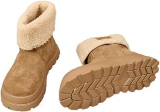 Generic NYSBH Bottes de neige pour femme - Polyvalentes - Semelle &eacute;paisse - &Eacute;pais - Chaudes - En coton, Orange, 39.5 EU