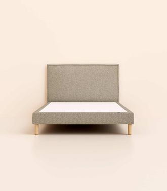 Tediber Lit tapissier 140x190 cm - Gris Anthracite - Avec t&ecirc;te de lit - Bois responsable - Qualit&eacute; h&ocirc;teli&egrave;re - Fait en France et en Belgique - Tediber