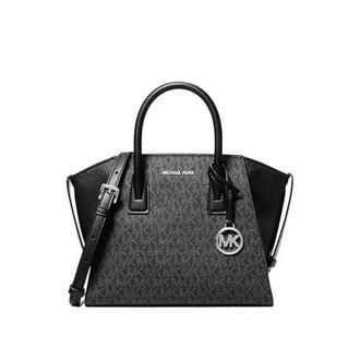 Michael Kors Avril Petite Sac Bandouli&egrave;re Signature Logo Noir PVC