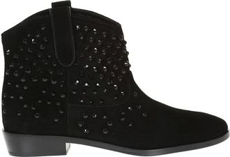 Michael Kors Botte Daniela en Daim &agrave; Franges - Femme - Chaussures - Noir - Taille: 37 EU