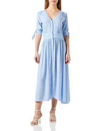 LTB Jeans Damen Lomoxi L&auml;ssiges Kleid, Vista Blue White Flowers 12856, M