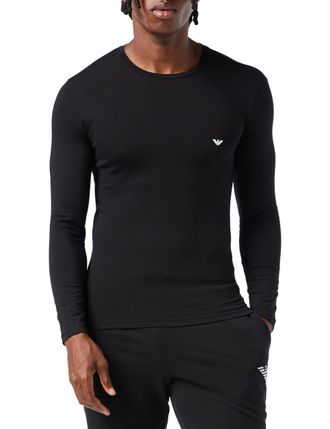 Emporio Armani Underwear Mens Basic-Stretch Cotton T-Shirt, Black, XXL
