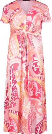 Betty Barclay Damen Midikleid mit Raffung 46, Rosé/Yellow