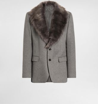 Dolce & Gabbana Sakko Aus Kaschmir, Einreihig - Mann Anz&uuml;ge Und Blazer Grau 54