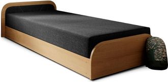 Les Tendances Les Tendances - Lit 1 place avec coffre de rangement Parko - Confort et Praticité-Marron/Noir-Modéle Coté droit