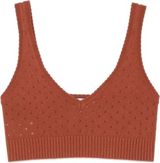 Plan C Plan C, Femme, Tops, Brun, Taille: 34 FR Top sans manches &agrave; col en V