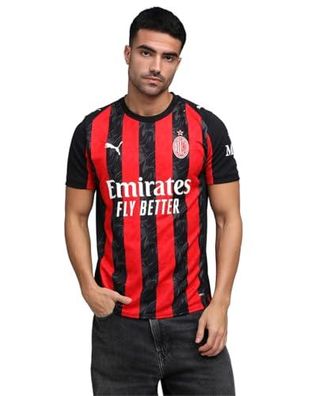 Puma A.C. Milan - Maillot Course Football, Saison 2025/2026, T-Shirt de Football, Accueil, Away et Troisième, Rossonero, XL