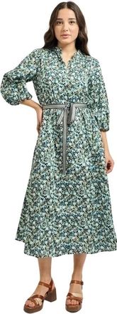 iBlues Femme, Robes, Multicolore, Taille: 38 FR Long Printed Cotton Shirt Dress