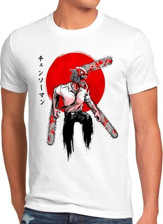 style3 Red Sun Herren T-Shirt denji Man Anime Manga Cosplay Chainsaw Devil, Gr&ouml;&szlig;e:XXL