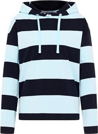 Elbsand ESWEydis Sweat &agrave; capuche ray&eacute; pour femme, Wave Blue + Coldwater Stripe, M