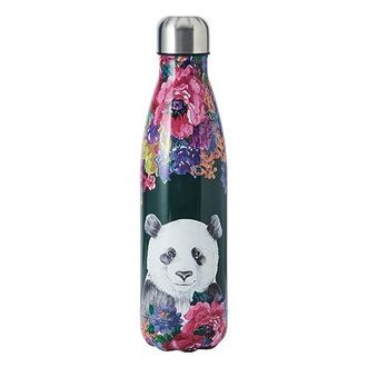 Mikasa Mikasa Wild at Heart Trinkflasche, 500ml, wiederverwendbare isolierte Edelstahlflasche mit Schraubdeckel für unterwegs, Schule oder Fitnessstudio, Pan