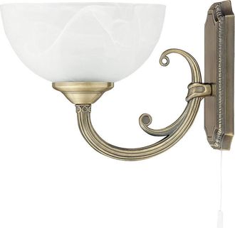 Rabalux Sch&ouml;ne Jugendstil Wohnzimmerlampe in Bronze E14 230V mit Zugschnur Schalter Wandleuchte Wandlampe