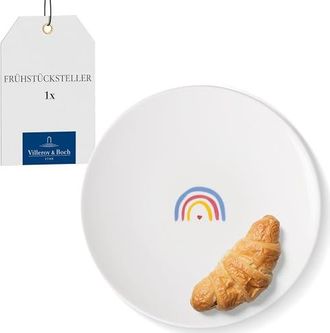 Villeroy & Boch With Love assiette &agrave; dessert/pour le petit-d&eacute;jeuner Be Happy, porcelaine Premium, petite assiette &agrave; g&acirc;teau, assiette &agrave; salade, r&eacute;sistant au lave-vaiss