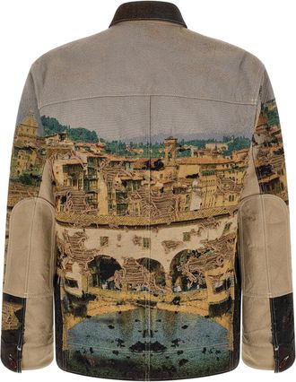 Junya Watanabe Jacquard Printed Jacket - Cream