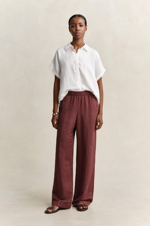 GANT Damen Hose aus Leinenmix (44) FRESH SOIL