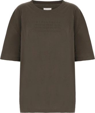 Maison Margiela Femme, Tops, Brun, Taille: 42 FR T-shirt en jersey de coton