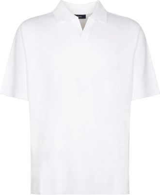 Herno Homme, Tops, Blanc, Taille: L Polo en coton tricot&eacute;