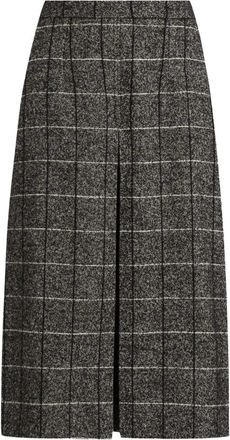 Dolce & Gabbana jupe mi-longue plissée à carreaux - Gris