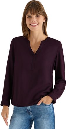 Cecil Bluse in Unifarbe Eggplant red XXL