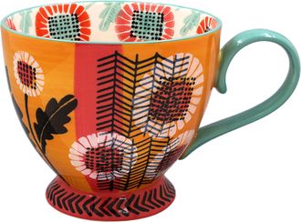 Lesser & Pavey Handbemalte Tasse mit Fu&szlig; f&uuml;r Zuhause und K&uuml;che, neu gestaltete Tassen f&uuml;r Tee und Kaffee, sch&ouml;ne Tasse f&uuml;r Herren, Geburtstagsgeschenk f&uuml;r Frauen, Ge