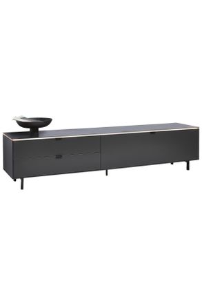 Dieter Knoll Collection Lowboard Riani, Anthrazit, Metall, 2 Schublade(n) Schubladen, 216.8x50.1x46 cm, Beleuchtung, Wohnzimmer, Wohnw&auml;nde, Lowboards