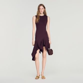 Sandro Asymmetrisches Strickkleid