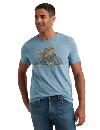Lucky Brand Herren Kurzärmeliges Coyote Rider Rundhalsausschnitt T-Shirt, Taubengrau, XX-Large
