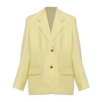 Versace Woll-Leinen-Blazer - - Jackets - Damen - Gelb - XS