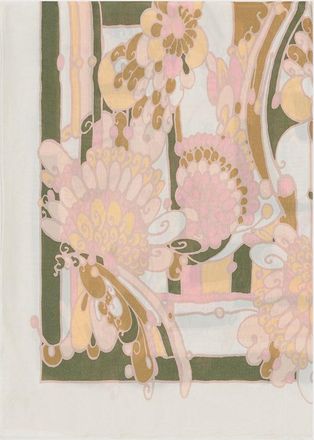 Gerard Darel Carr&eacute; imprim&eacute; en soie - OLIANA - Kaki moyen