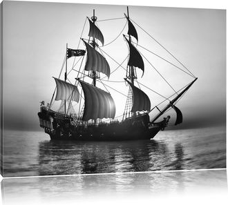 Pixxprint Altes Segelschiff, Größe: 80x60cm, Leinwandbild, fertig gespannt, Wandbild, Dekoration, Kunstdruck, kein Poster