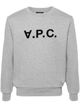 A.P.C. sweat en coton à logo floqué - Gris