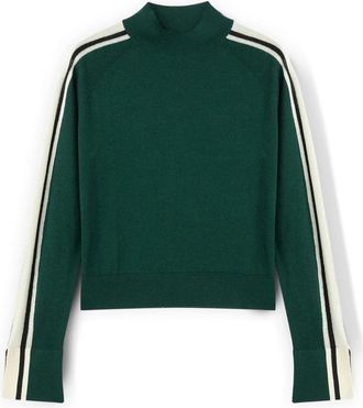 Motivi Femme, Pulls, Vert, Taille: 40 FR Pull col roul&eacute; bicolore en m&eacute;lange de soie