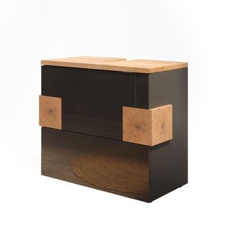 Vicco Waschbeckenunterschrank Eden, Anthrazit, 70 x 64.5 cm mit 2 Schubladen