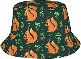 Generic Casual Chapeau Bob Motif décureuil Mignon Chapeaux de Visière Personnalisé Bonnet de Soleil pour Hommes Sports Été
