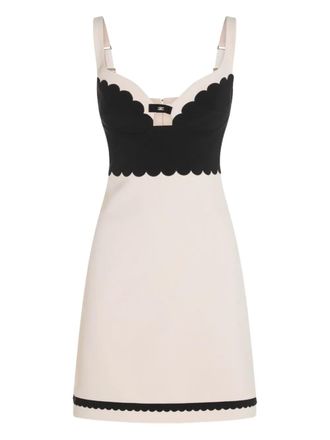 Elisabetta Franchi robe-d&eacute;bardeur festonn&eacute;e - Tons neutres