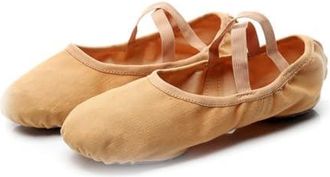 Holibanna Pantoufles de Ballet pour Adultes Semelle Enti&egrave;rement Extensible Antid&eacute;rapante Tissu &Eacute;lastique Camel Taille 44 Chaussures de Danse Professionnelles po