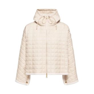 Moncler Kapuze mit quadratischer Steppung- wattierte Cape - - Jackets - Damen - Beige - ONE SIZE