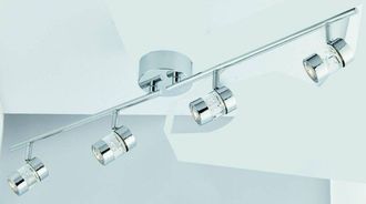 Searchlight Searchlight Bubbles - Chrome r&eacute;glable de barre de projecteur de plafond de salle de bains de LED 4 lumi&egrave;re, effet de bulle IP44