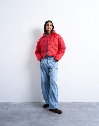 Topshop Doudoune courte - Rouge