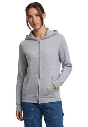 Urban Classics Damen Basic Essential Zip Hoody - Kapuzenjacke mit Rei&szlig;verschluss im Regular Fit - L&auml;ssiger Hoodie f&uuml;r Alltag & Freizeit, Heathergrey, 3XL