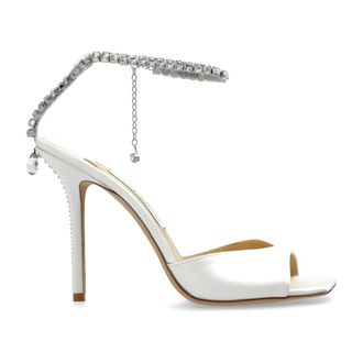 Jimmy Choo London Femme, Chaussures, Blanc, Taille: 37 1/2 EU Sandales &agrave; talons hauts Saeda
